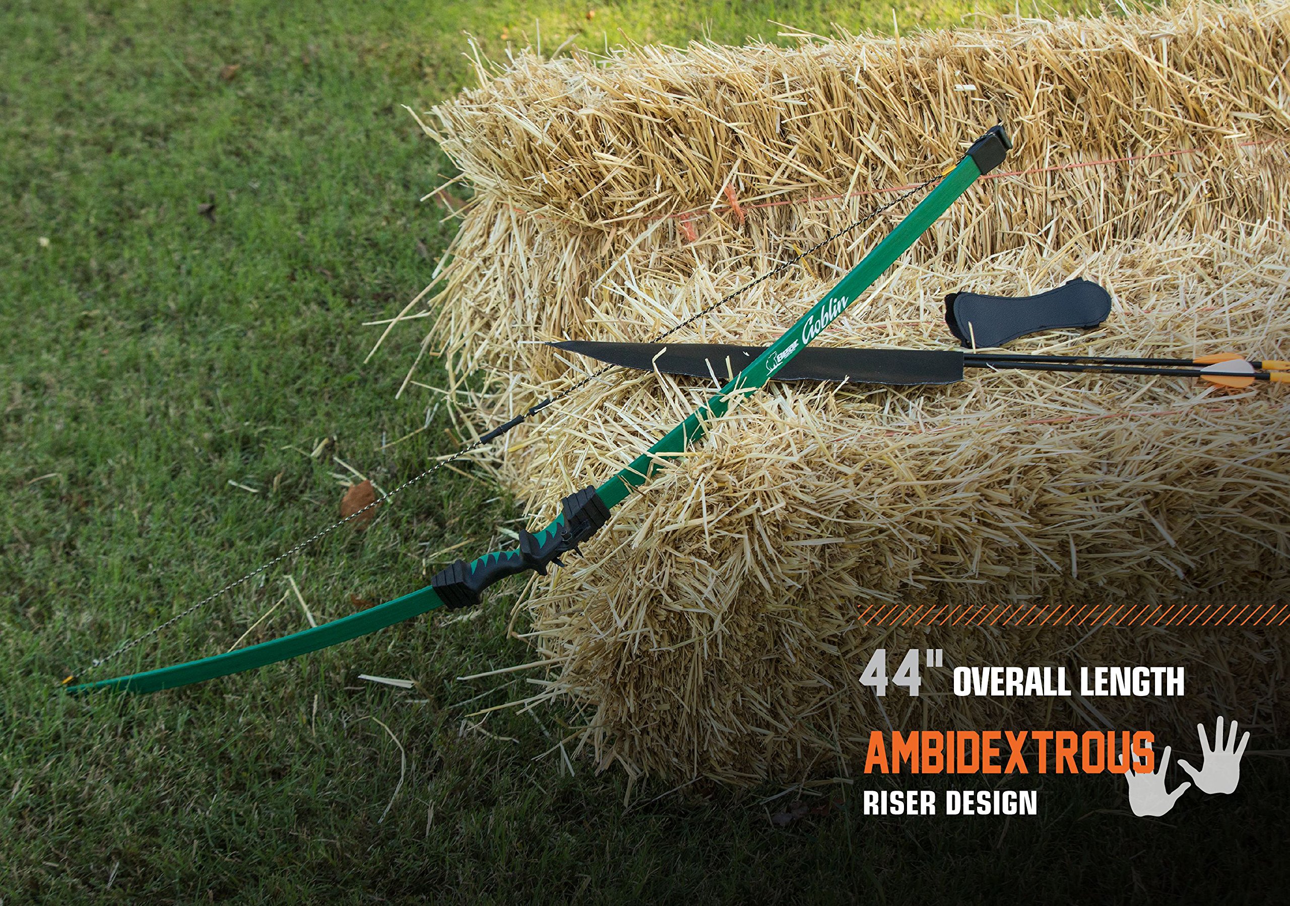 Bear Archery Goblin Bow Set for Youth, Recommended Ages 4-7, Ambidextrous, Continuous Draw Weight Up to 15-18 lb., Continuous Draw Length Up to 22-24-inches