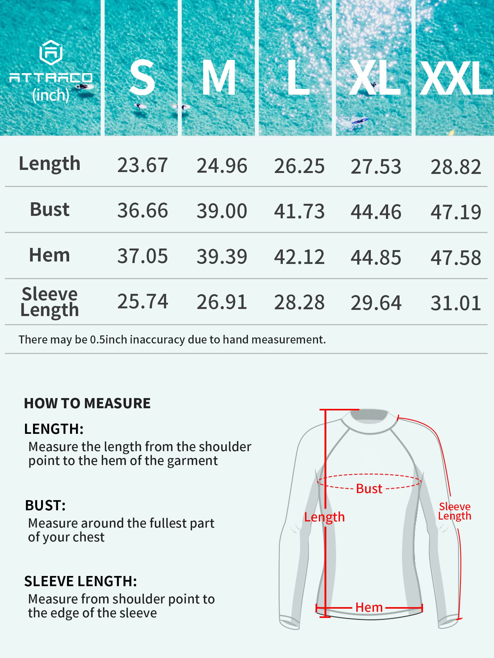 ATTRACO Womens Rash Guard Shirt Swimsuit Swim Top Long Sleeve Diving Shirts