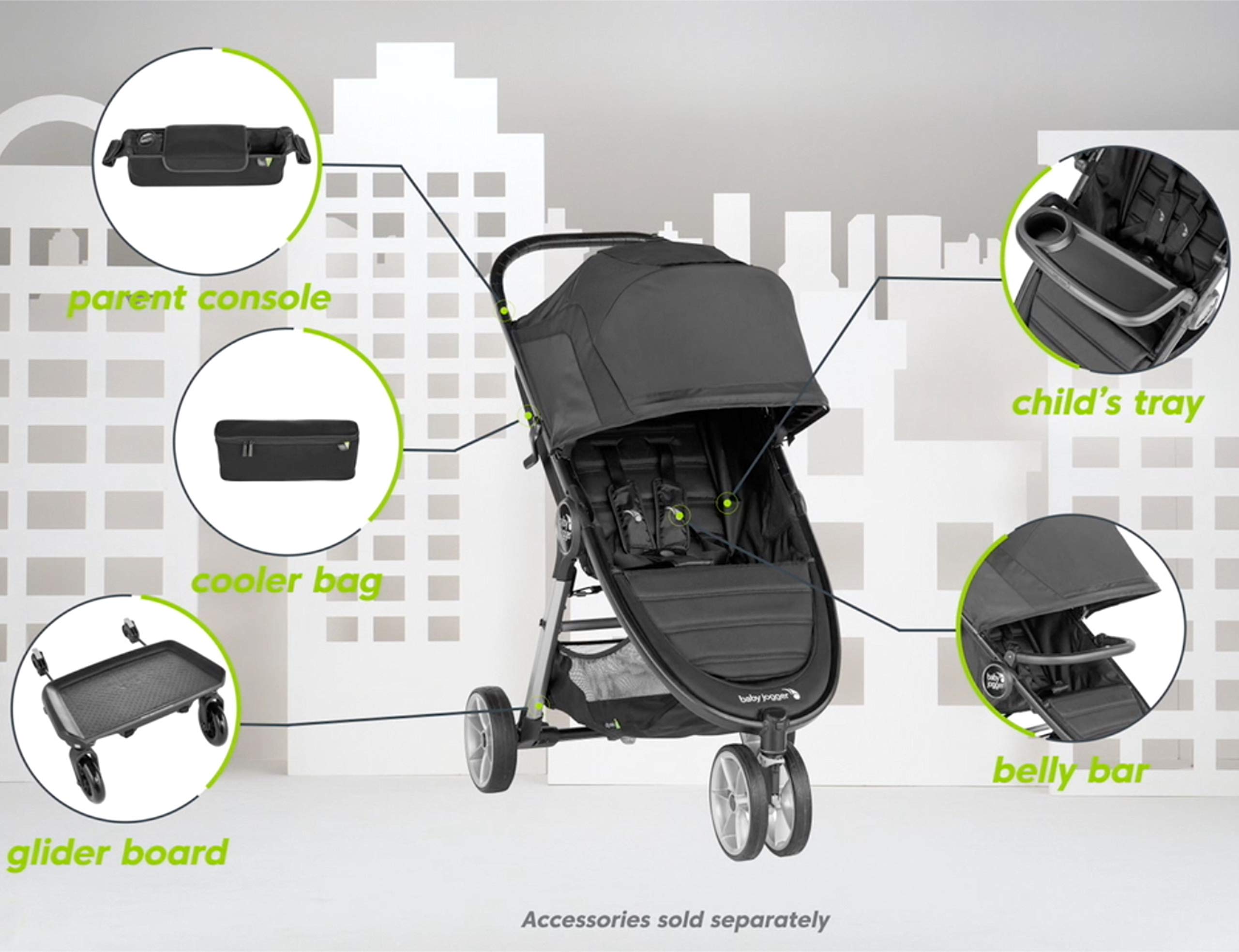Baby Jogger Carry Bag for City Mini 2, City Mini GT2, City Select, and City Select LUX Strollers, Black