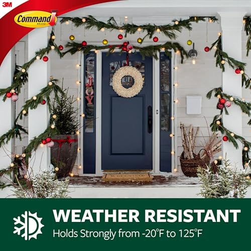 Command Outdoor Large Window Hooks, Total 4 Hooks with 8 Command Strips, 4 Pack of 1 Hook, Decorate Damage-Free