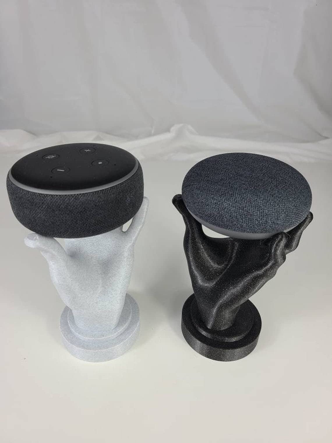 Dancyn Studios Living Hand Stand for Google Home Mini & Google Nest Mini, Echo Dot 3rd Generation Smart Home Audio Speakers, Sparkle Black, One Size