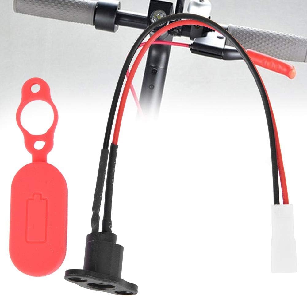 Battery Charger Connector Plug, Charging Port for M365 with Waterproof Cover for M365 Electric Scooter Accessory