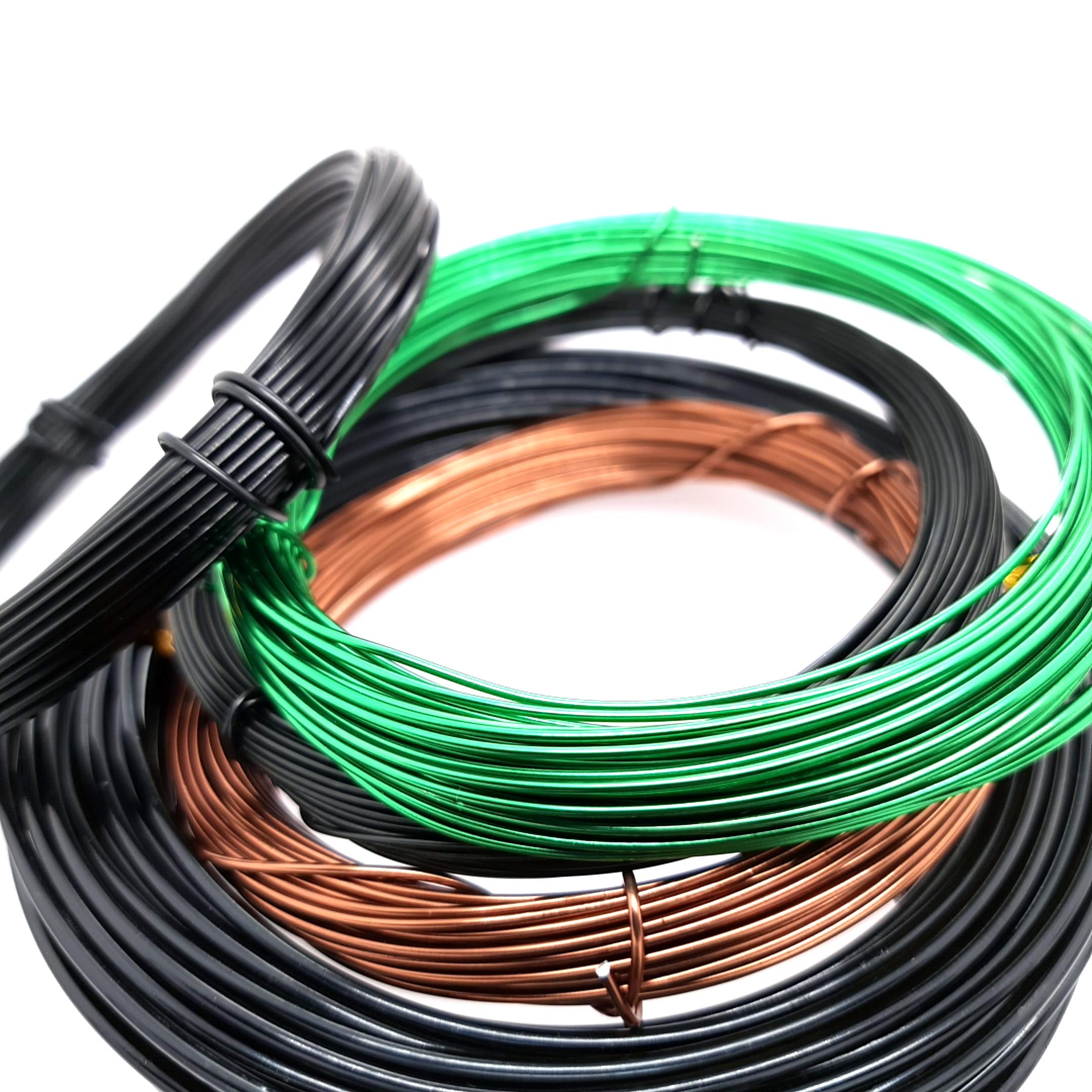 Bonsai Wire for Bonsai Tree Total 164 Feet 5 Rolls 3 Sizes 0.8 mm, 1.0 mm, 1.2 mm and 2.0 mm Aluminum Wire by CRAFT WIRE