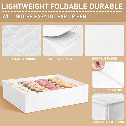 Criusia 11 Pack Underwear Drawer Organizers, Foldable Fabric Closet Cabinet Organization and Tear-Resistant Storage Boxes for Sock, Toys, Underwear, Bra, Clothes, Ties