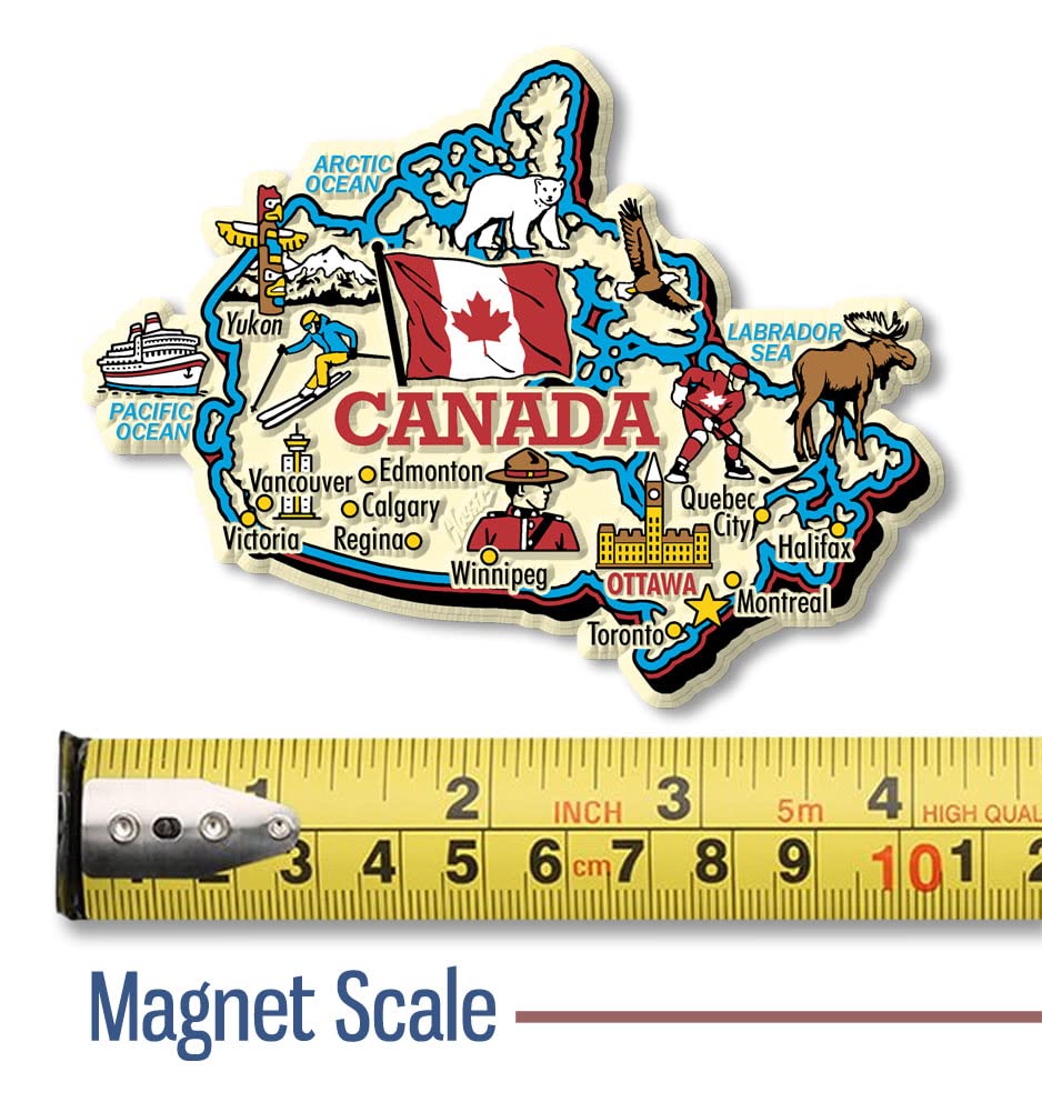 Canada Jumbo Country Map Magnet by Classic Magnets, Collectible Souvenirs Made in The USA