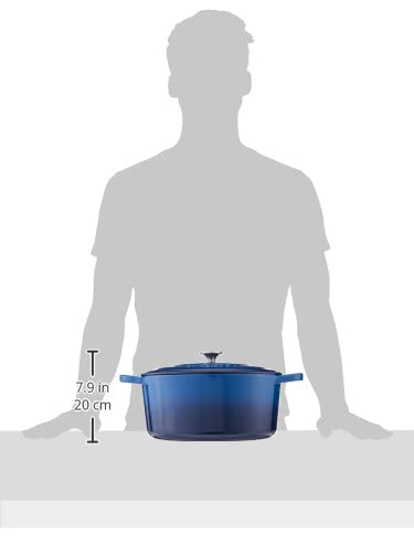 Crock Pot Artisan Enameled Cast Iron 7-Quart Oval Dutch Oven, Sapphire Blue -
