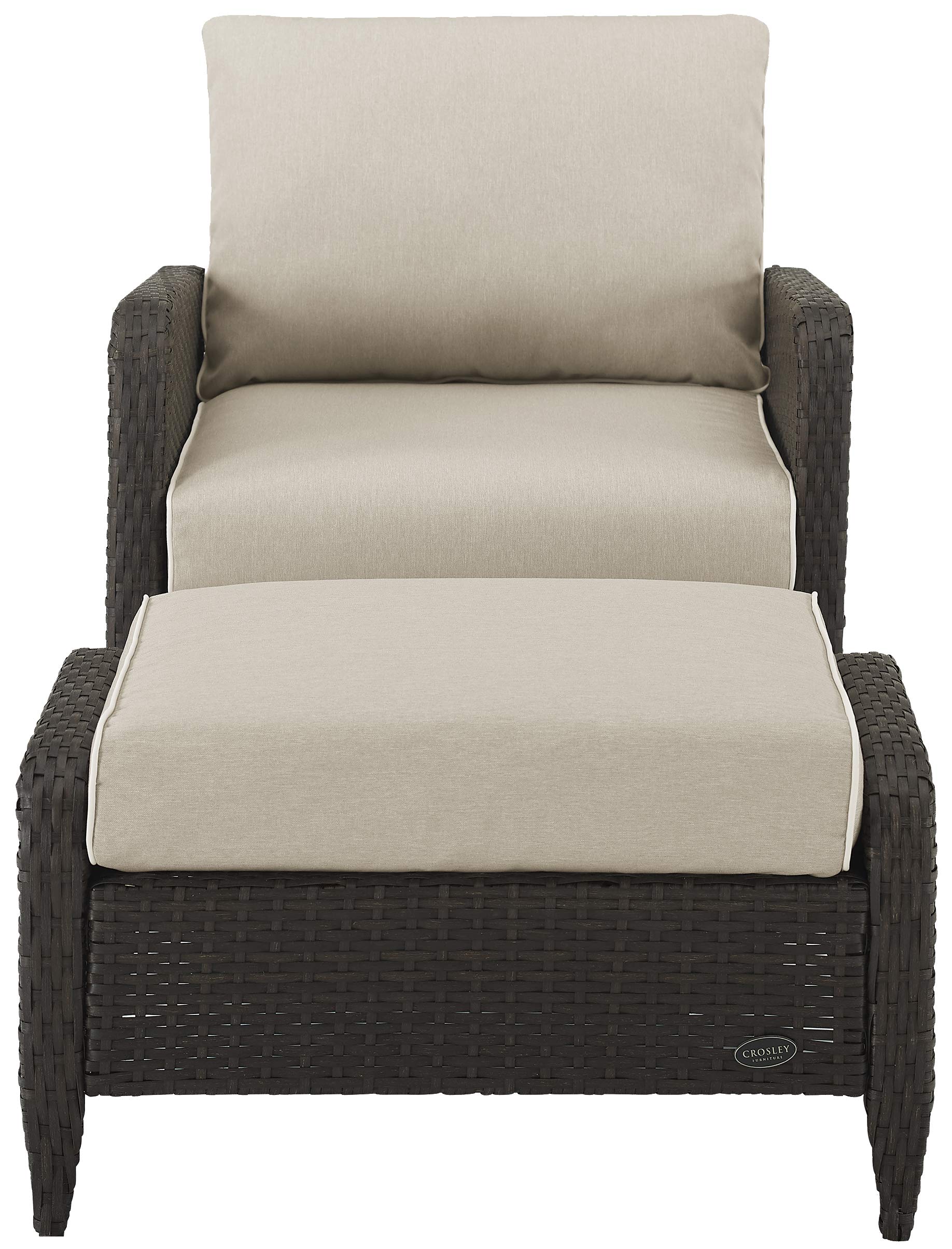 Crosley Furniture Kiawah 2-Piece Outdoor Chair Set, Wicker Patio Chairs for Conversation, Porch, Deck, Blue