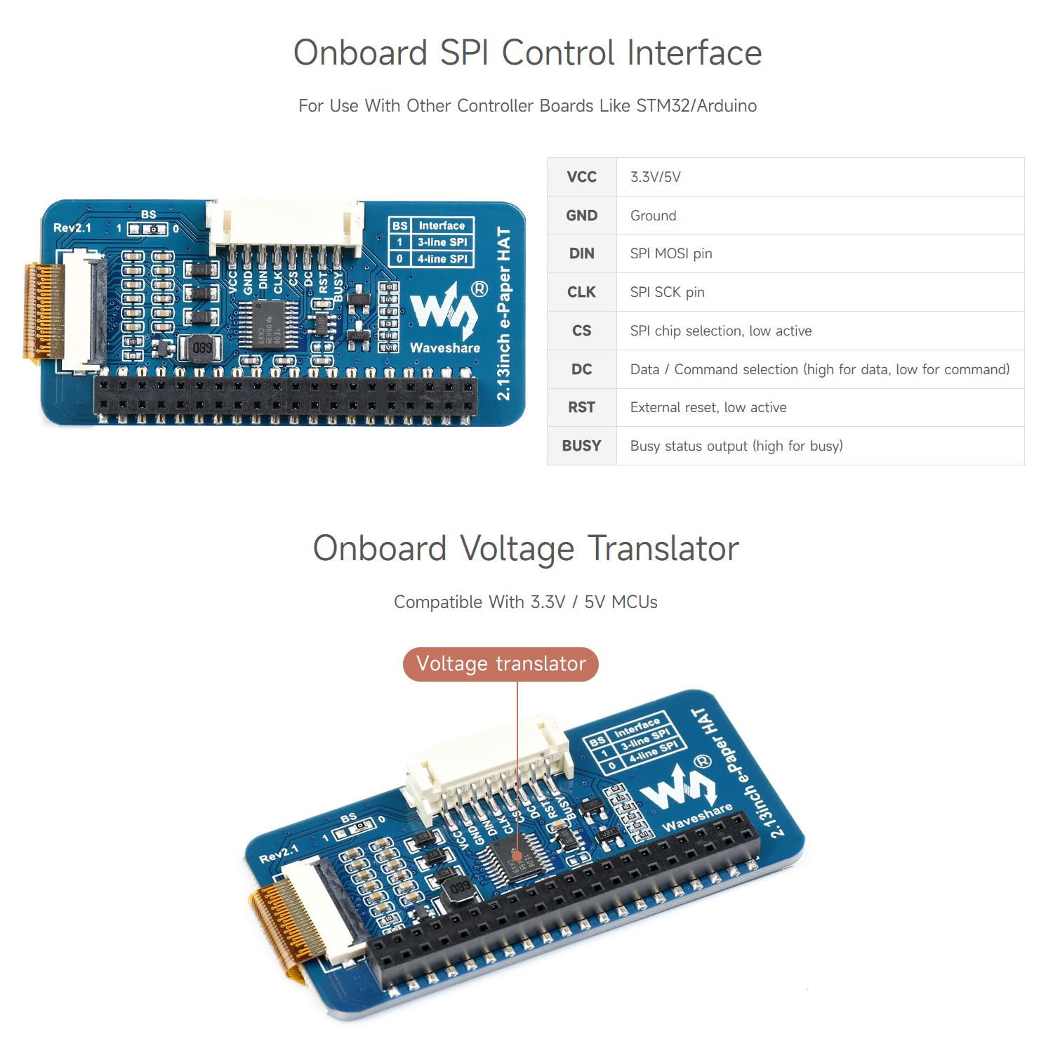 waveshare 2.13inch E-Ink Display HAT V4 Version Compatible with Raspberry Pi Raspberry Pi 5/4B/3B/Zero/Zero W/Zero 2W/Pico/Pico W/Pico WH, 250x122 Resolution SPI Interface Supports Partial Refresh