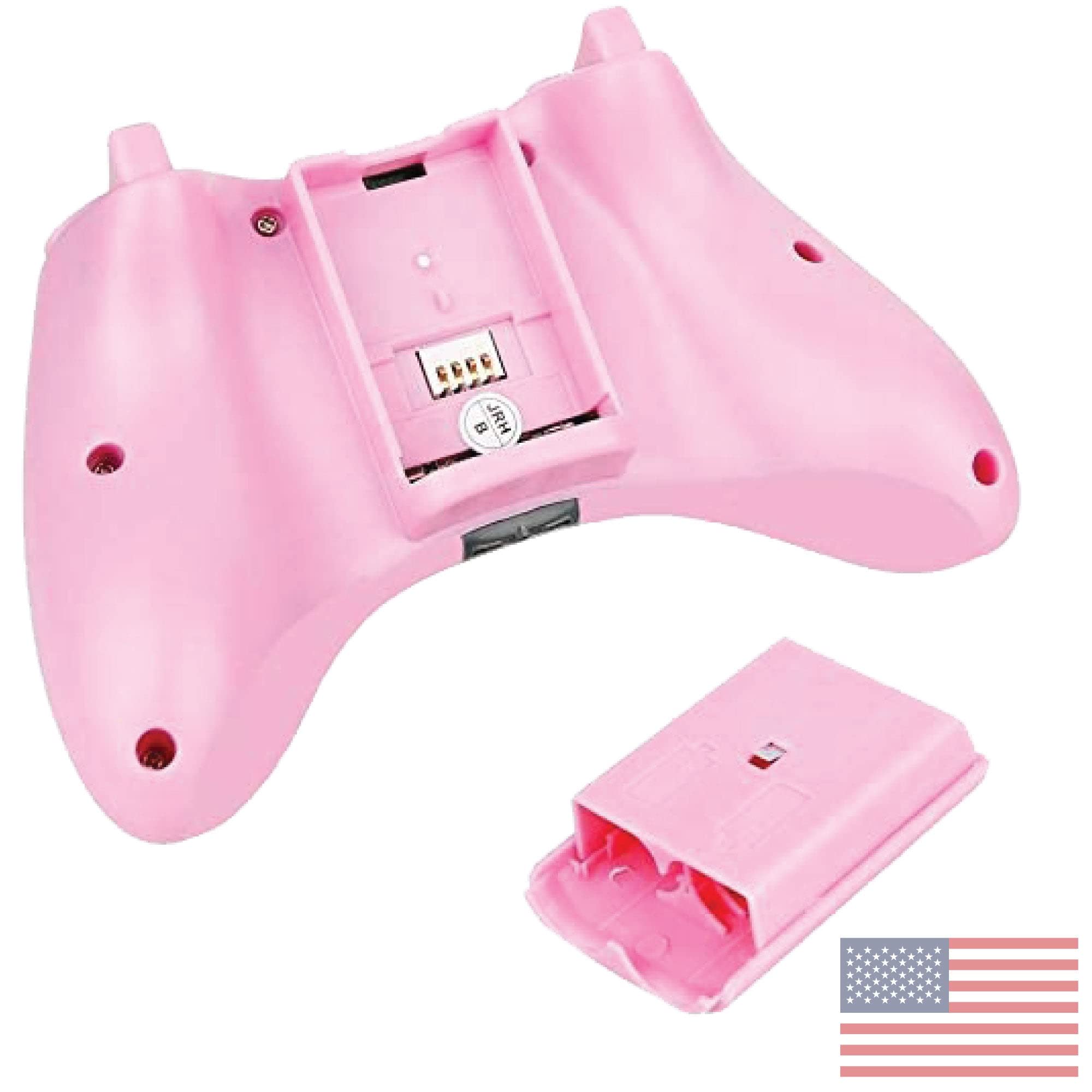 BEK Controller 2 Pack Replacement for Xbox 360 Controller, Wireless Remote Gamepad with Thumb Grips, Double Vibration, Live Play, Compatible with Microsoft Xbox 360 Slim PC Windows Color (Pink Black)