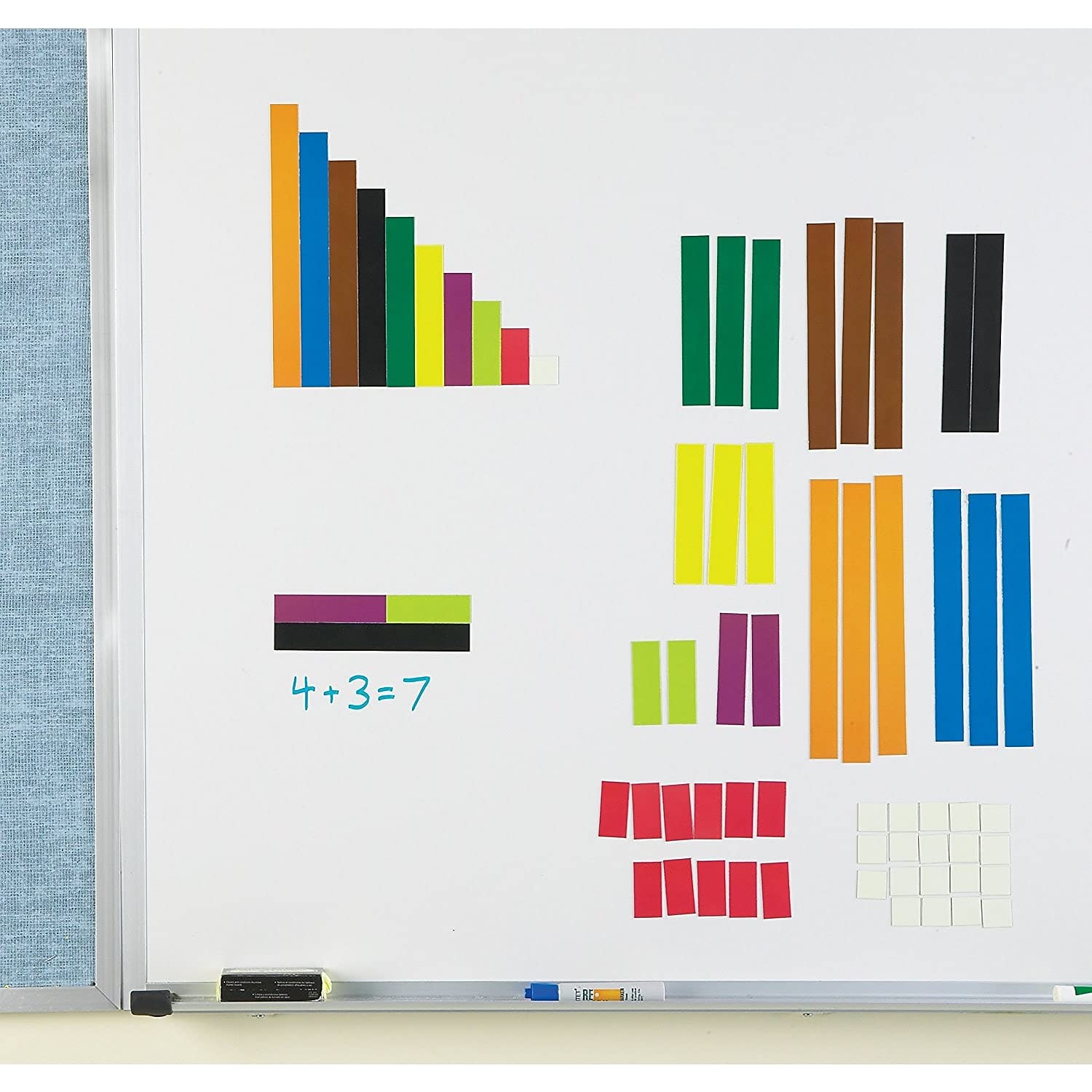 Learning Resources Magnetic Cuisenaire Rods, Early Match Concepts, School Supplies, Multicolor, 64 Pieces, Ages 5+