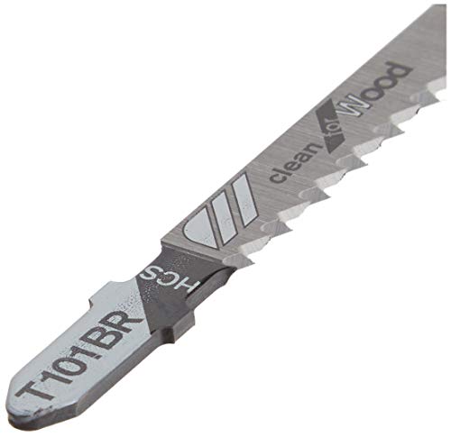 BOSCH T101BR 5-Piece 4 In. 10 TPI Reverse Pitch Clean for Wood T-Shank Jig Saw Blades