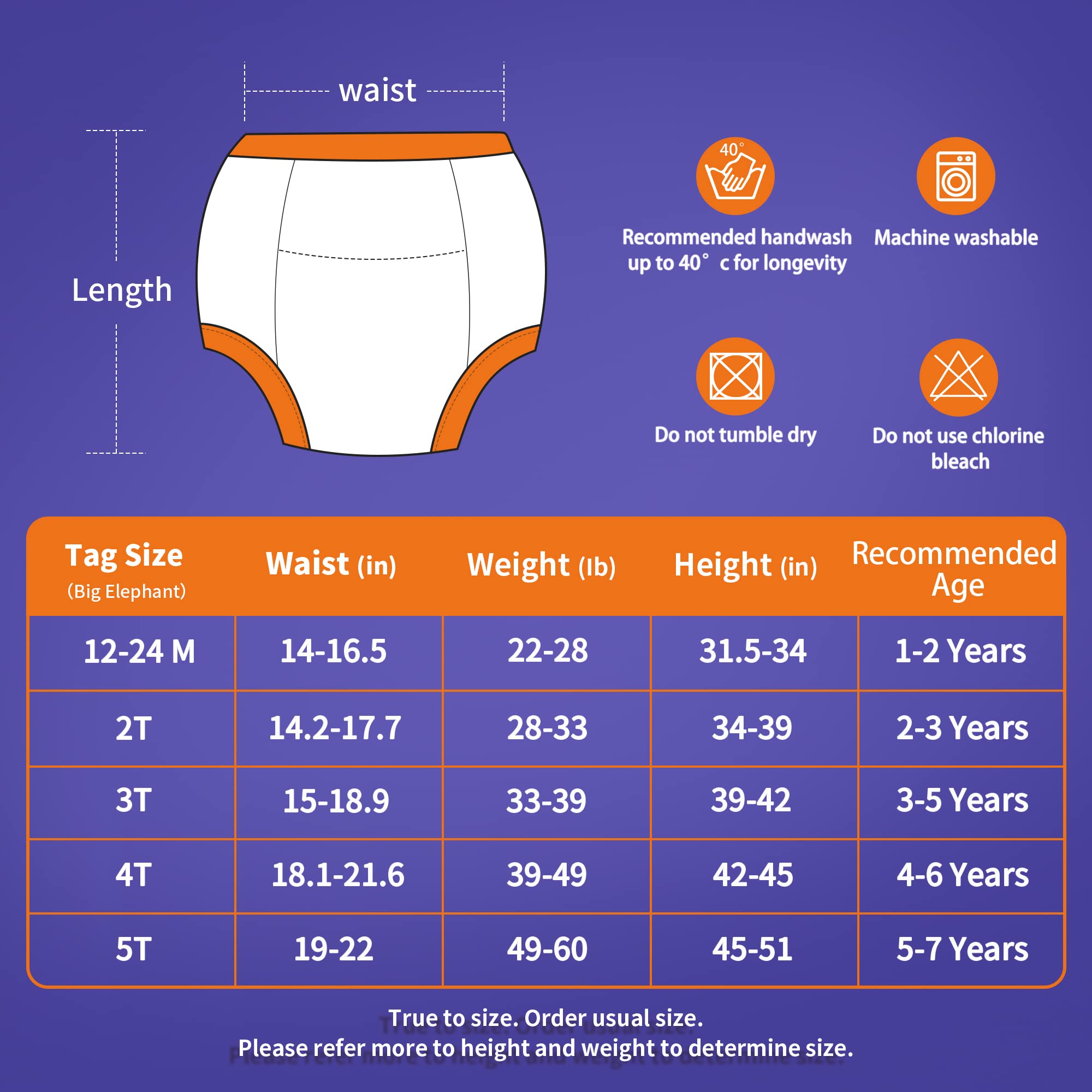 BIG ELEPHANT Baby Potty Training Pants, Ultra Wide Pee-Proof Side Wing Underpants 6 Pack, 4T