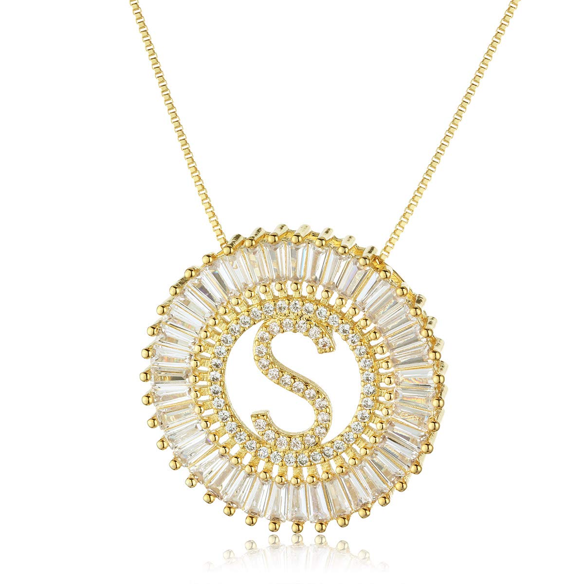 COTTVOTT A-Z Alphabet Pendant Necklaces Charms Women Initial Letter Chain Necklace 4 Colors
