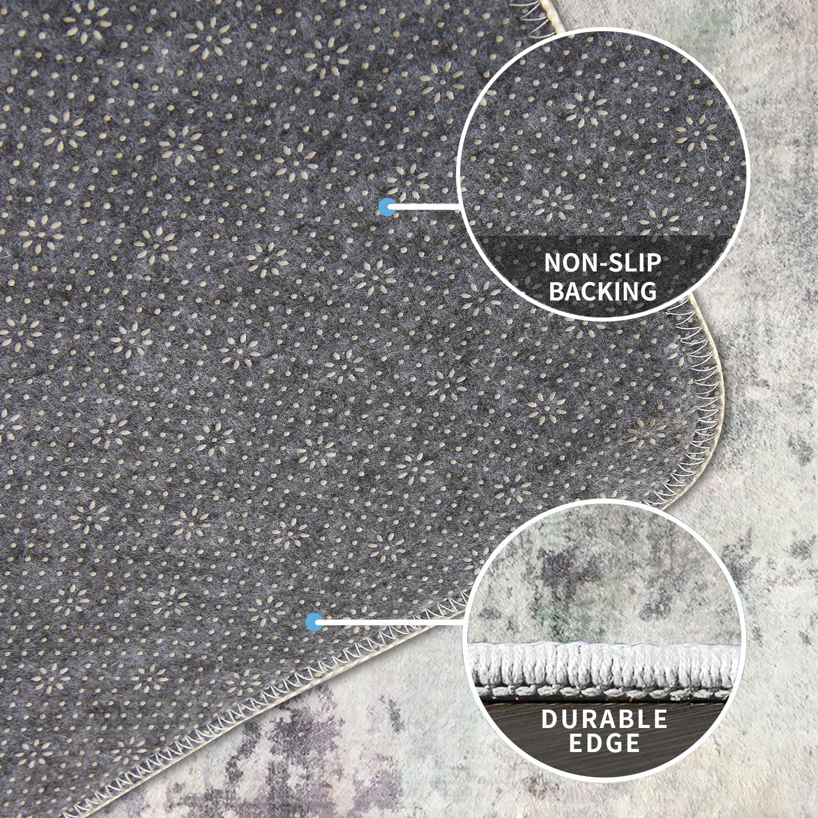 ASIinnsy Soft Abstract Area Rugs Non-Slip Carpet for Living Room Bedroom Dining Room Indoor Rugs Home Decor (Grey/Multi, 3.9' x 5.2')