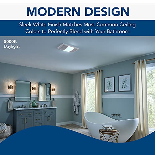Broan-NuTone BHFLED80 PowerHeat Bathroom Exhaust Fan, Heater, and LED Light Combination, 80 CFM