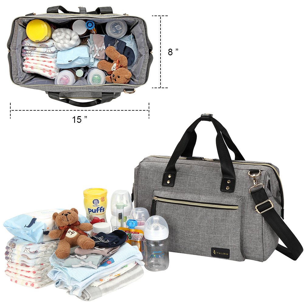 RUVALINO Universal Stroller Organizer with Cup Holders, Stroller Caddy with Detachable Bag, Tissue Pocket, Non-Slip Strap Accessories for Uppababy, Umbrella, Wagon, Baby Jogger, Bob(190)