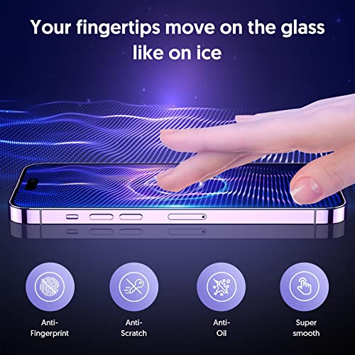Fotbor for [3+3 Pack] iPhone 14 Pro Max Screen Protector with Camera Lens Protector, 9H Shatterproof Tempered Glass Film with Easy Installation Frame, HD Clear Sensitive Full Coverage 6.7 Inch