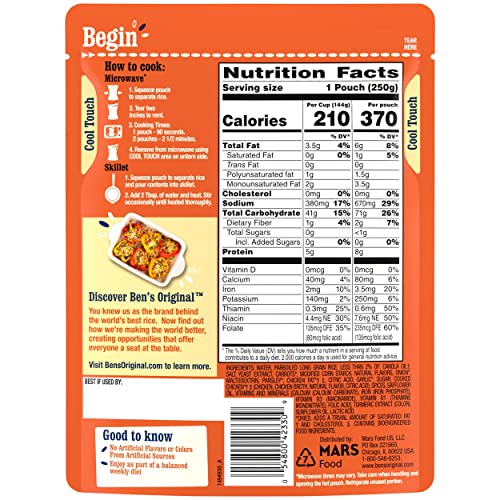 BEN'S ORIGINAL Ready Rice Roasted Chicken Flavored Rice, Easy Dinner Side, 8.8 OZ Pouch (Pack of 6)