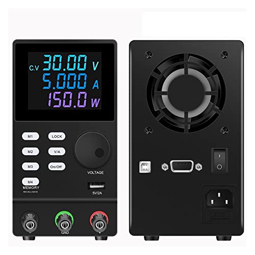 DC Power Supply, USB DC Programmable Power Supply Laboratory Software Maintenance Workbench 30V 10A Voltage Current Regulator,Electroplating DIY(SPPS305DR Black)