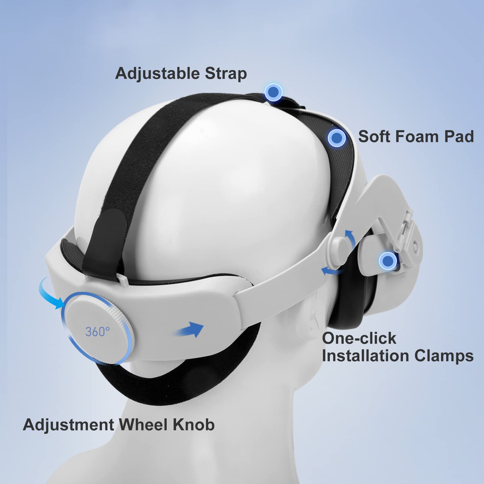 Halo Head Strap for Oculus Quest 2 - SUPERUS Replacement Accessories for Oculus Quest 2 Elite Strap for Enhanced Support and Comfort in VR