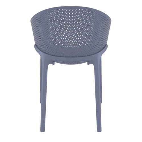 Compamia Sky Patio Dining Arm Chair in Dark Gray (Set of 2)