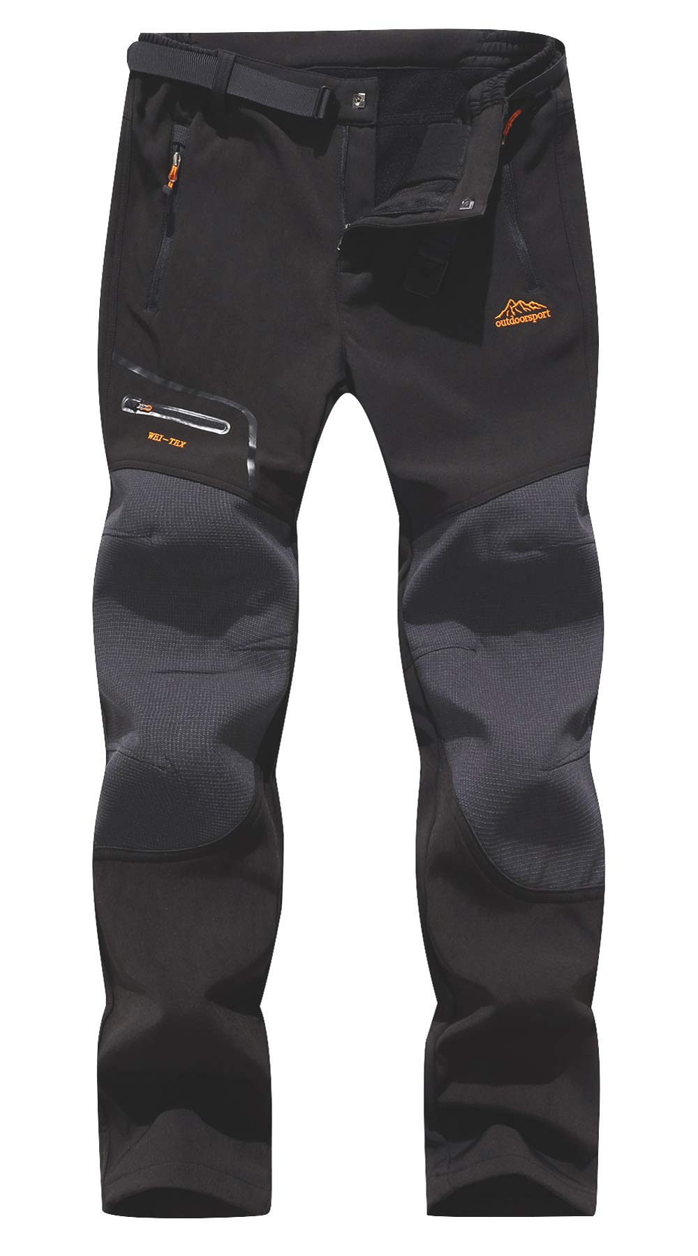 BenBoy Men's Snow Ski Outdoor Waterproof Windproof Fleece Cargo Hiking Pants,AN-SF1602M-Black-M