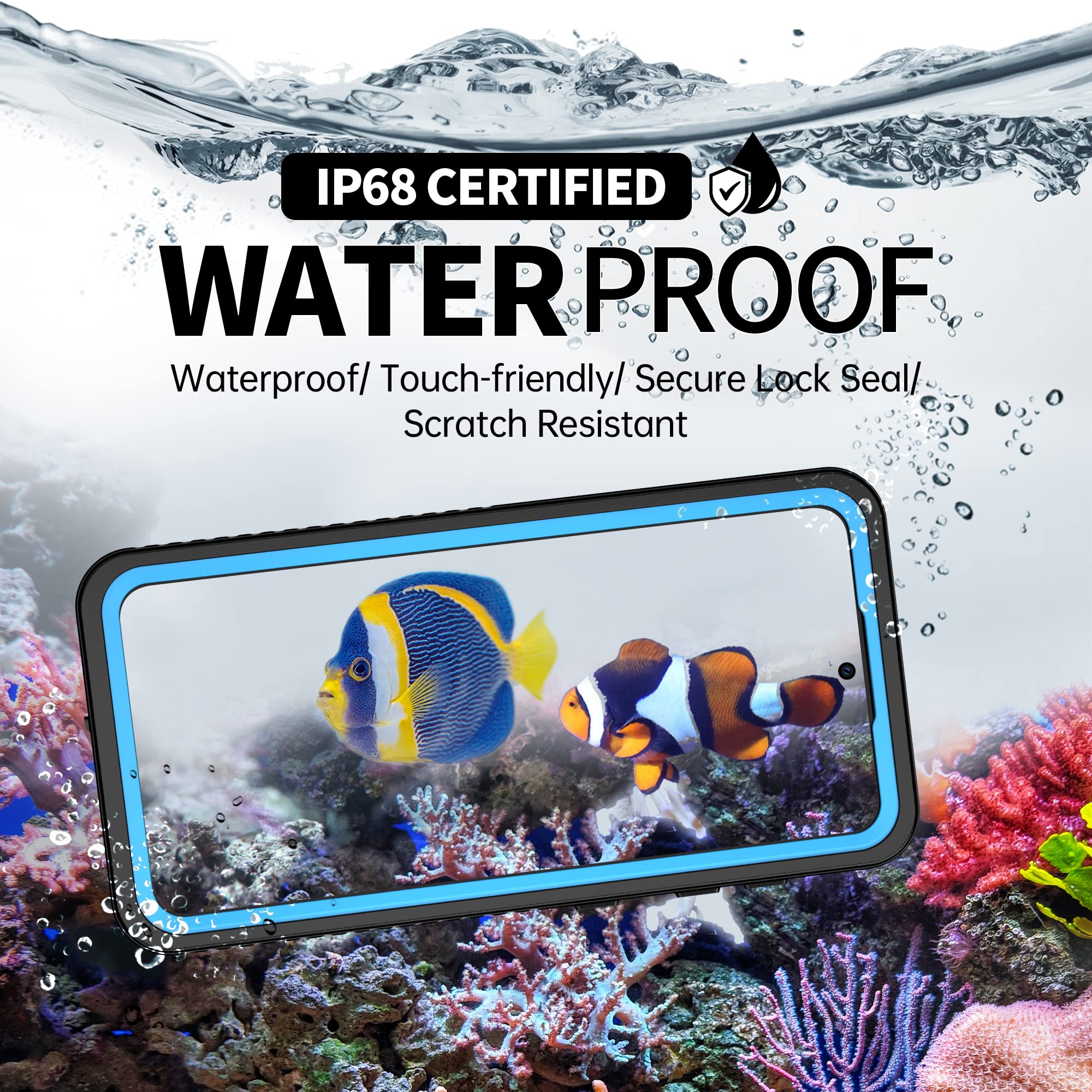 BEASTEK Galaxy S21 Ultra Waterproof Case, Shockproof Dustproof IP68 Underwater Case, FSN Series with Built-in Screen Protector Anti-scratch 360 Cover, for Samsung Galaxy S21 Ultra (6.8'') (Teal)