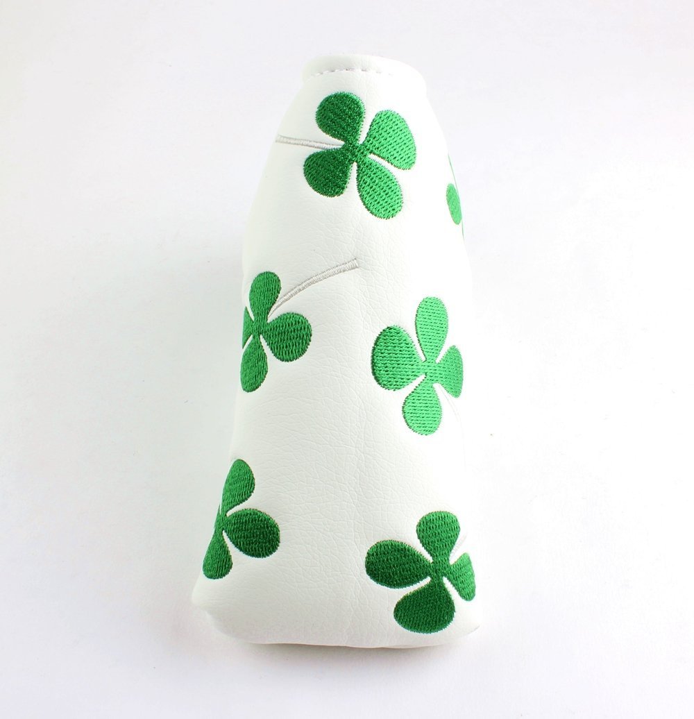 Baby flower Golf Green Clover Black Inside White Putter Cover Headcover For Scotty Cameron Ping blade