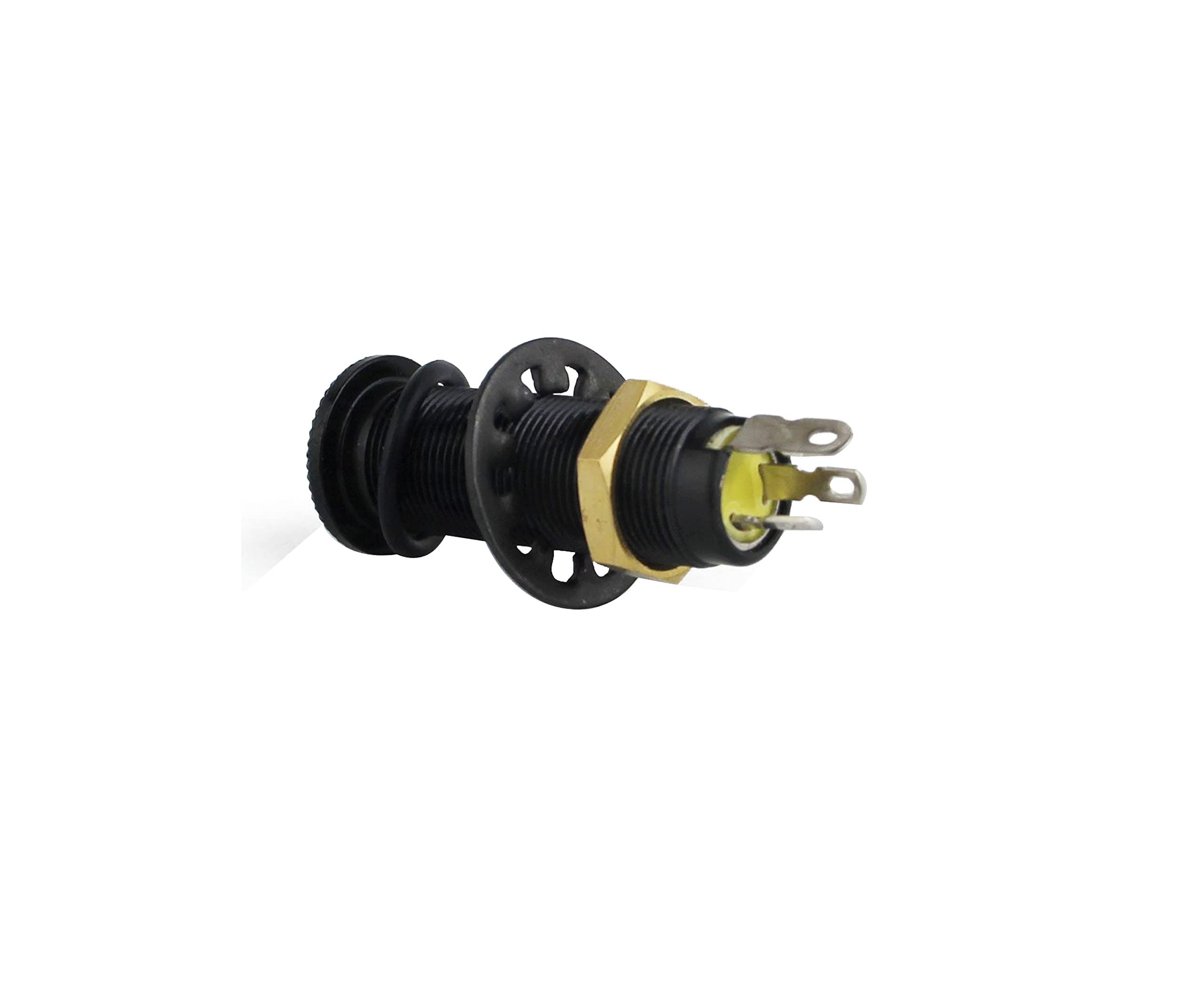Guyker Stereo Long Threaded Output Jack - Barrel Cylinder Input Output Jacks Plug Sockets 6.35mm for Electric Guitar Bass (1 Piece, Chrome)