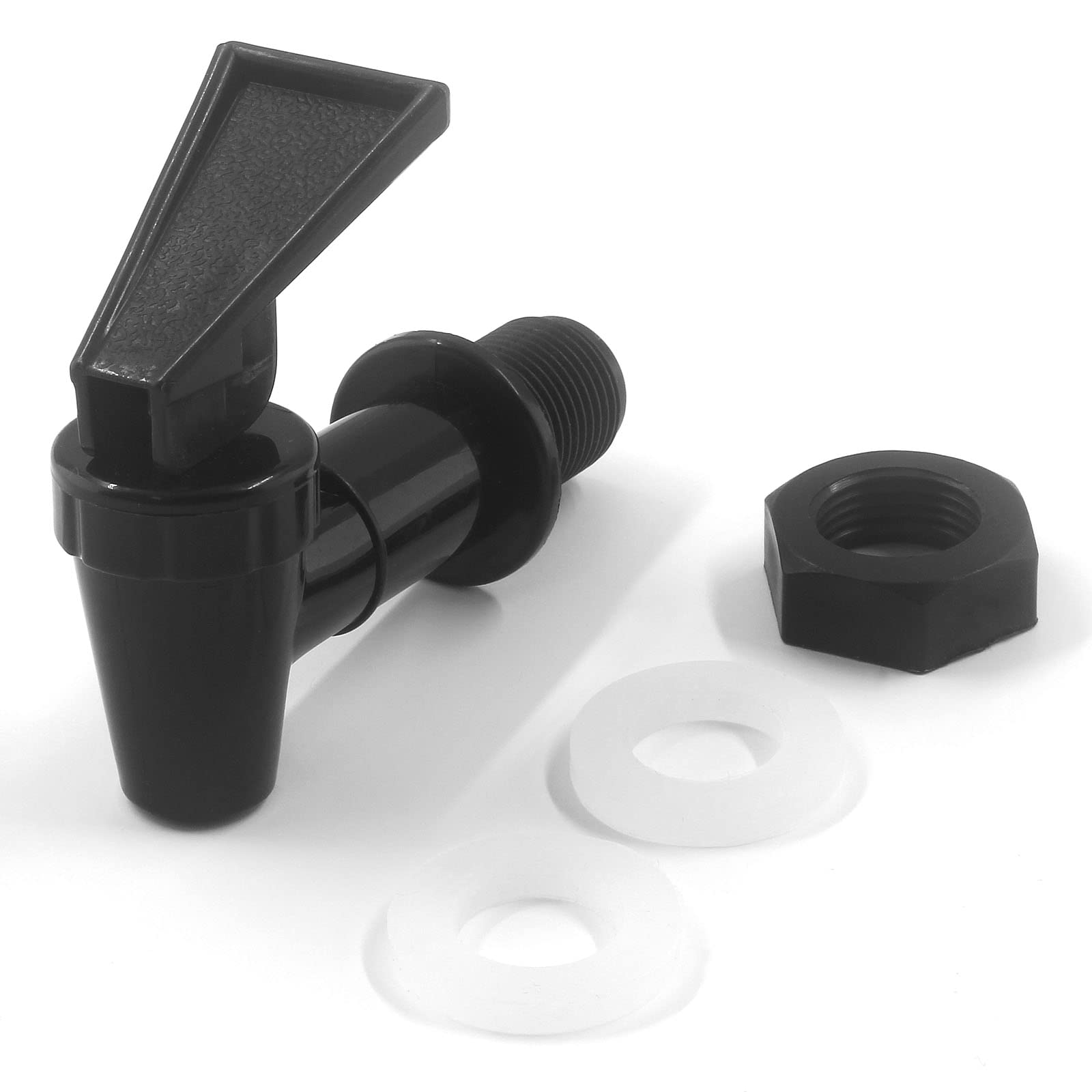 Rierdge 2 Pcs BPA-Free Replacement Cooler Faucet Water Bottle Jug, Water Dispenser Tap Set Reusable Spigot Spout Water Beverage Lever Pour Dispenser Valve Water Crock Tap (Black)