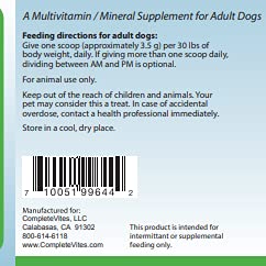 CompleteVites Stud Canine – Vitamin and Mineral Supplement for Stud Dogs-Large Dog Size(Over 25lbs)Veterinary formulated-48 nutrients-Omega Fatty Acids,Amino Acids,Digestive Enzymes + More 315 Grams