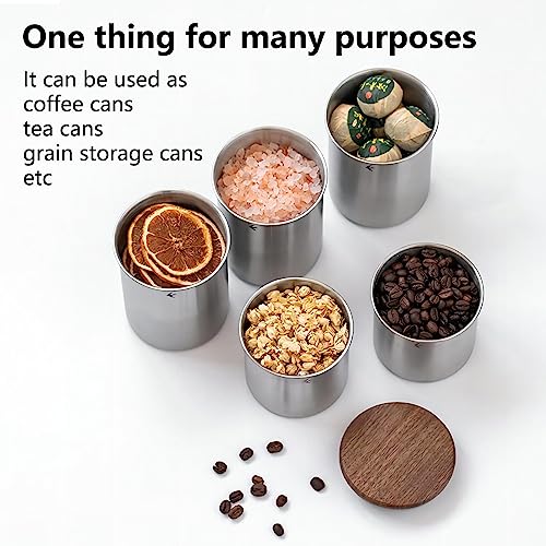 Fourmor 304 Stainless Steel Coffee Canisters 500ml - Coffee Station Container for Ground Coffee Bean Storage, Airtight Food Storage Container with Pop Lid, small Capacity Food Storage Jar for Kitchen