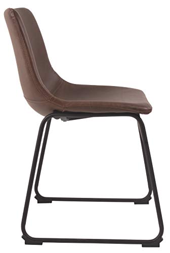 Signature Design by Ashley Mid Century Centiar Dining Bucket Chair, 2 Count, Black and Brown