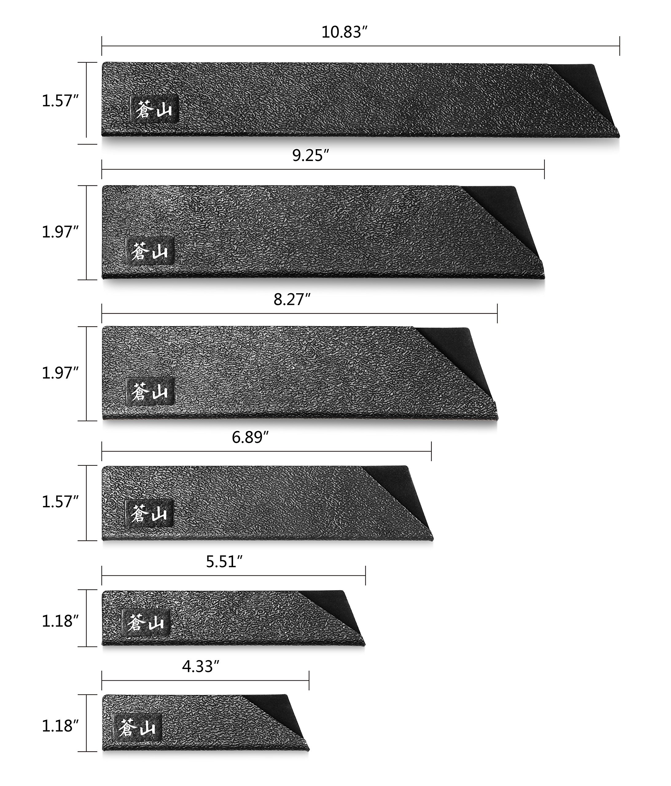 Cangshan 61741 6-Piece Knife Edge Guard Set, Black