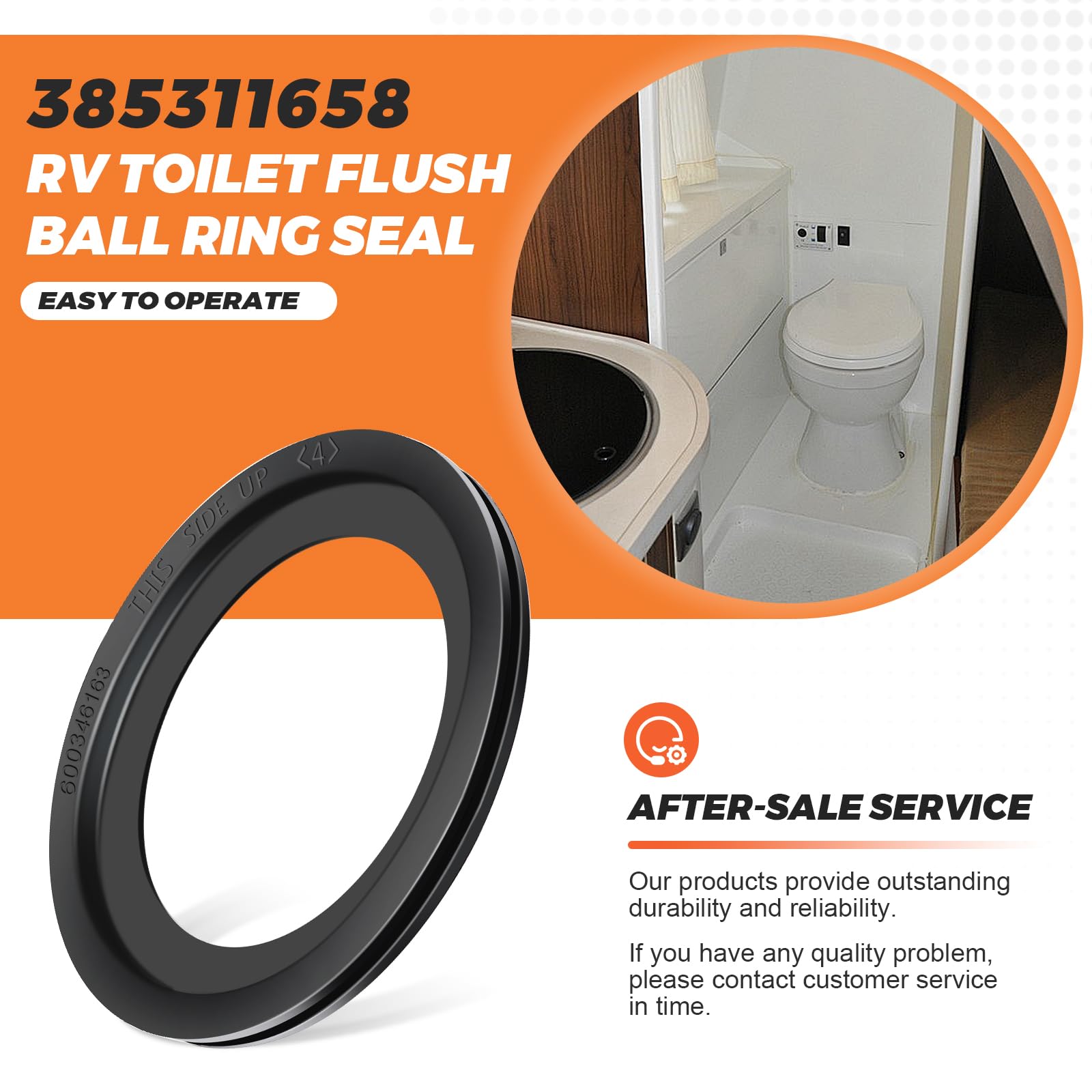 Beaquicy 2PCS 385311658 RV Toilet Seal, Flush Ball Seal Kit - Replacement for Dometic 300/310/320 Toilet Seal Gasket Kit Camper Trailer Toilets, Solve The Leakage Problem