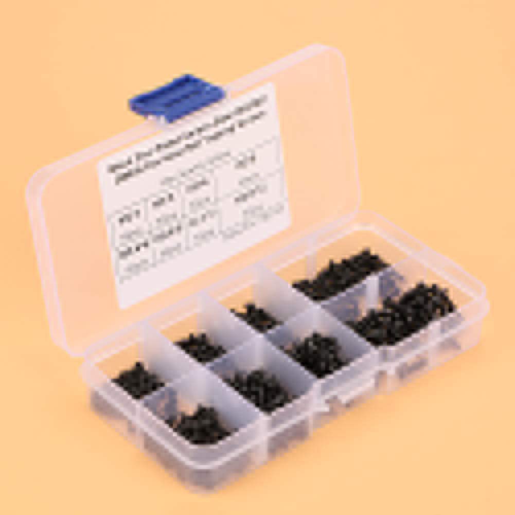 Black Self Tapping Screws,400Pcs Stainless Steel/Micro/Tiny/Mini Self-Tapping Screws, M2/M2.6 Phillips Pan Head Screws Kit for Laptop Computer Repair,Cross Recessed Wood Screws.