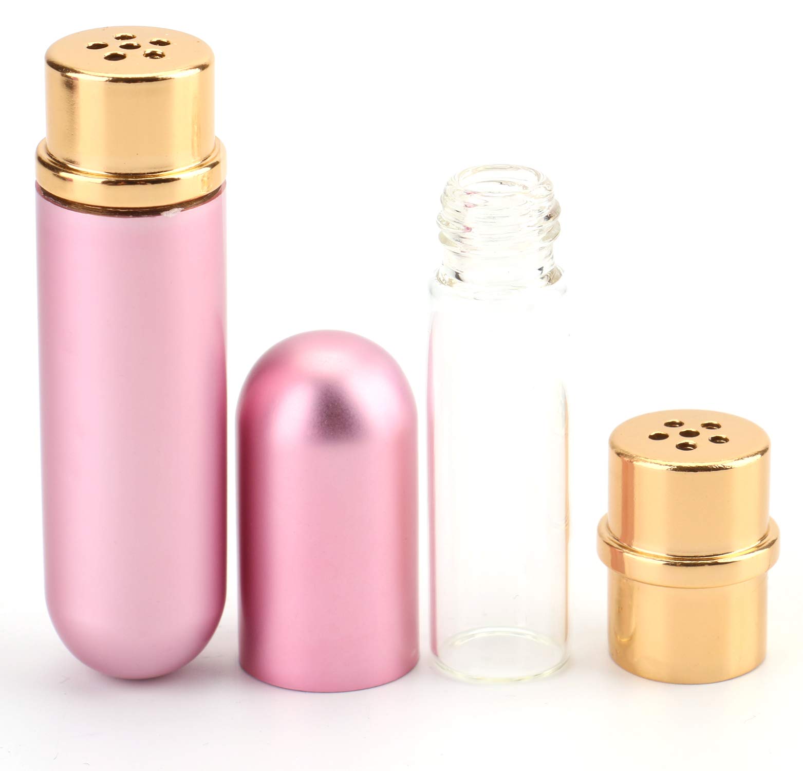 Bekith Set of 8 Colors Empty Essential Oil Personal Inhaler Refillable Aluminum and Glass - Nasal Inhalers Set with 20 Cotton Wicks and 4 Opening Tool