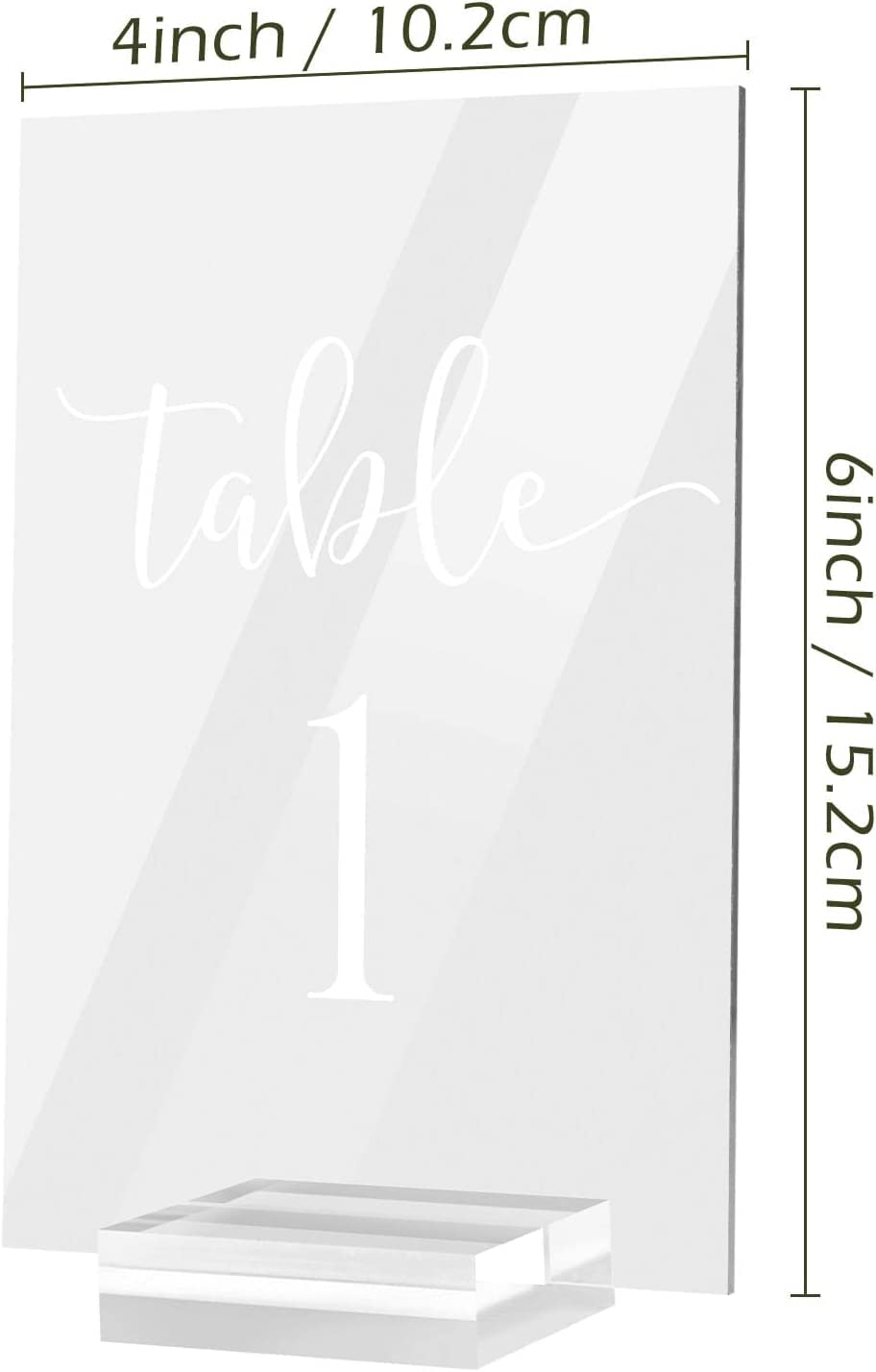 Elegant Acrylic Table Numbers for Wedding Reception - Set of 20 Table Numbers 1-20 +1 Personalized Table Sign - Modern and Clear Design for Easy Visibility