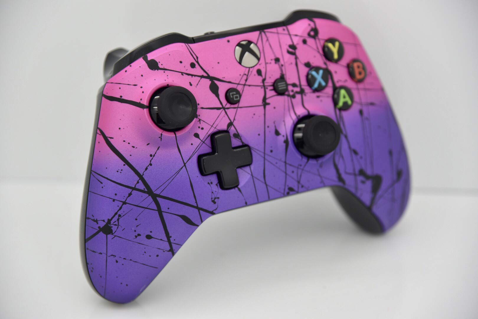 Hand Airbrushed Fade Custom Controller - Compatible with Xbox One (Matte Pink & Purple)