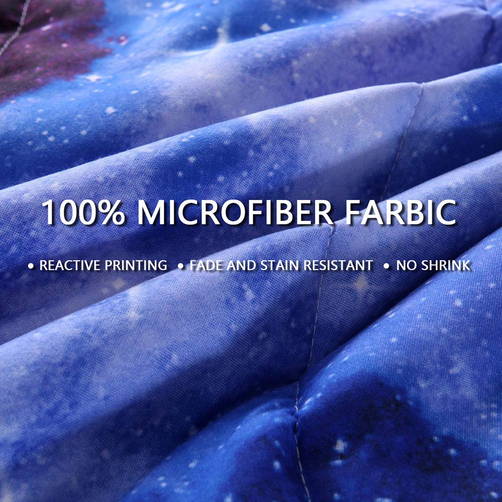 Birsppy PomCo Galaxy Comforter Full (79x90 Inch), 3Pcs(1 Galaxy Comforter & 2 Pillowcases) 3D Space Outer Sky Microfiber Bedding Set, Universe Cloud Galaxy Comforter Set for Boy Girl Teen Kid Adult
