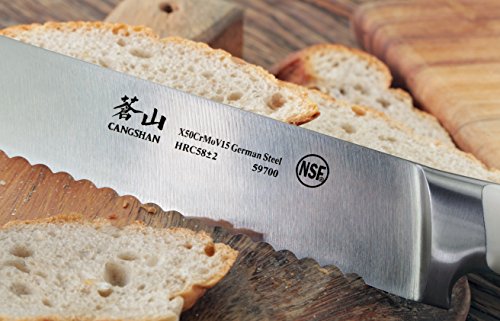 Cangshan S1 Series 59700 German Steel Forged Bread Knife, 8-Inch