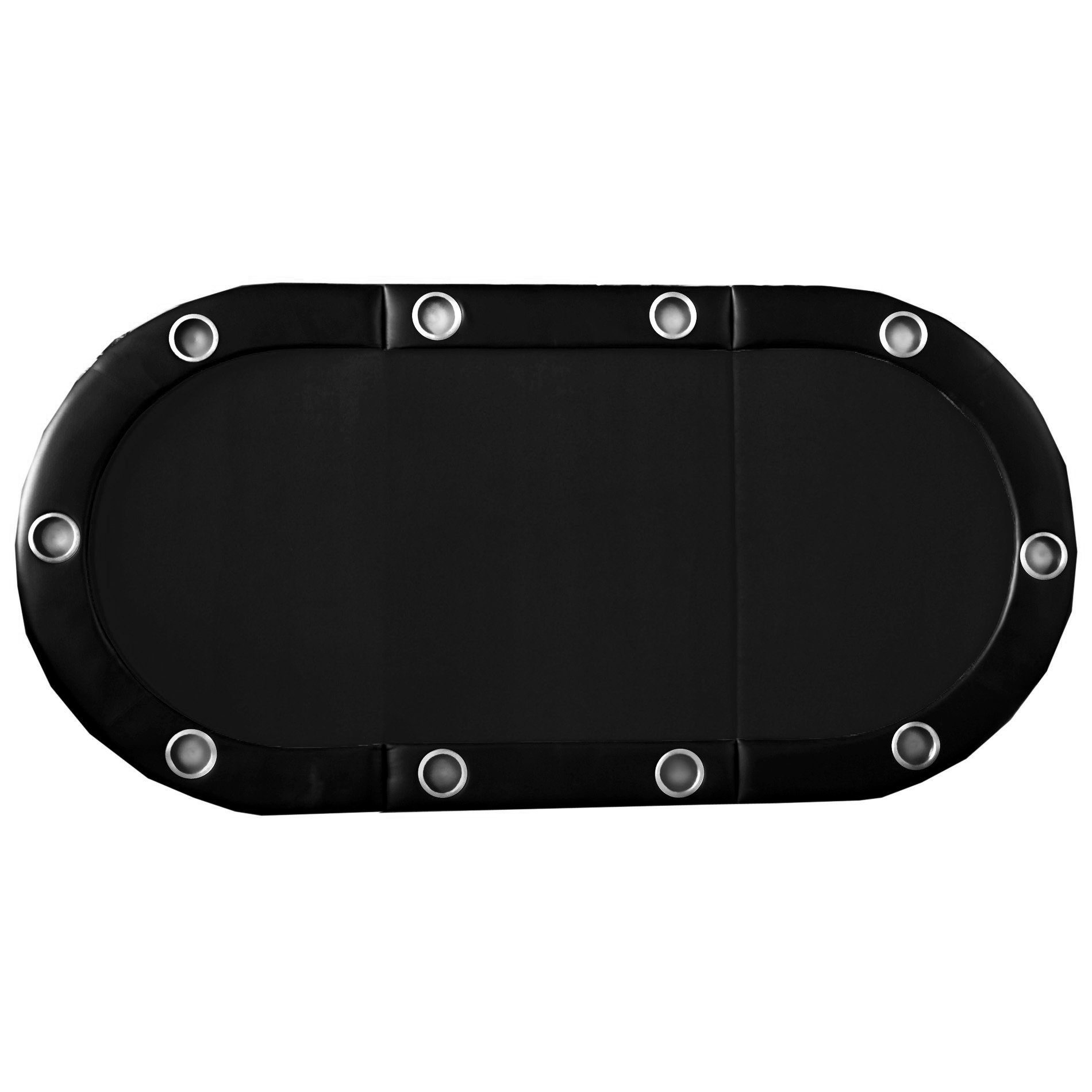 IDS Poker 84" 10 Player Tri-Fold Poker Table Top Black Felt Cup Holder with Carrying Bag