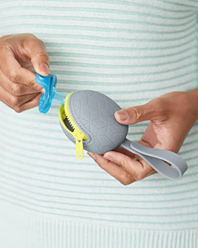 Skip Hop Silicone Pacifier Holder, Grab & Go, Grey