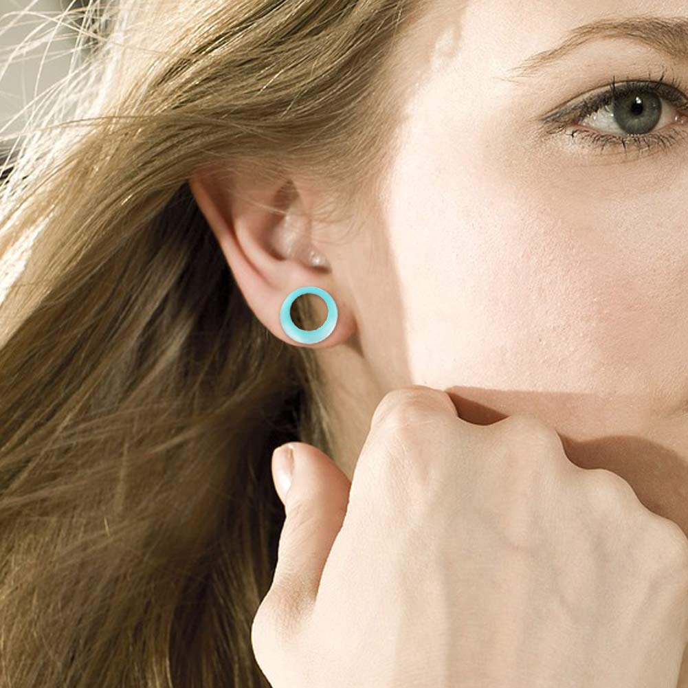 Beautidots 100pcs Colorful Silicone Ear Gauges Plugs Double Flared Ear Tunnels Stretchers Ear Piercing Jewelry 00g