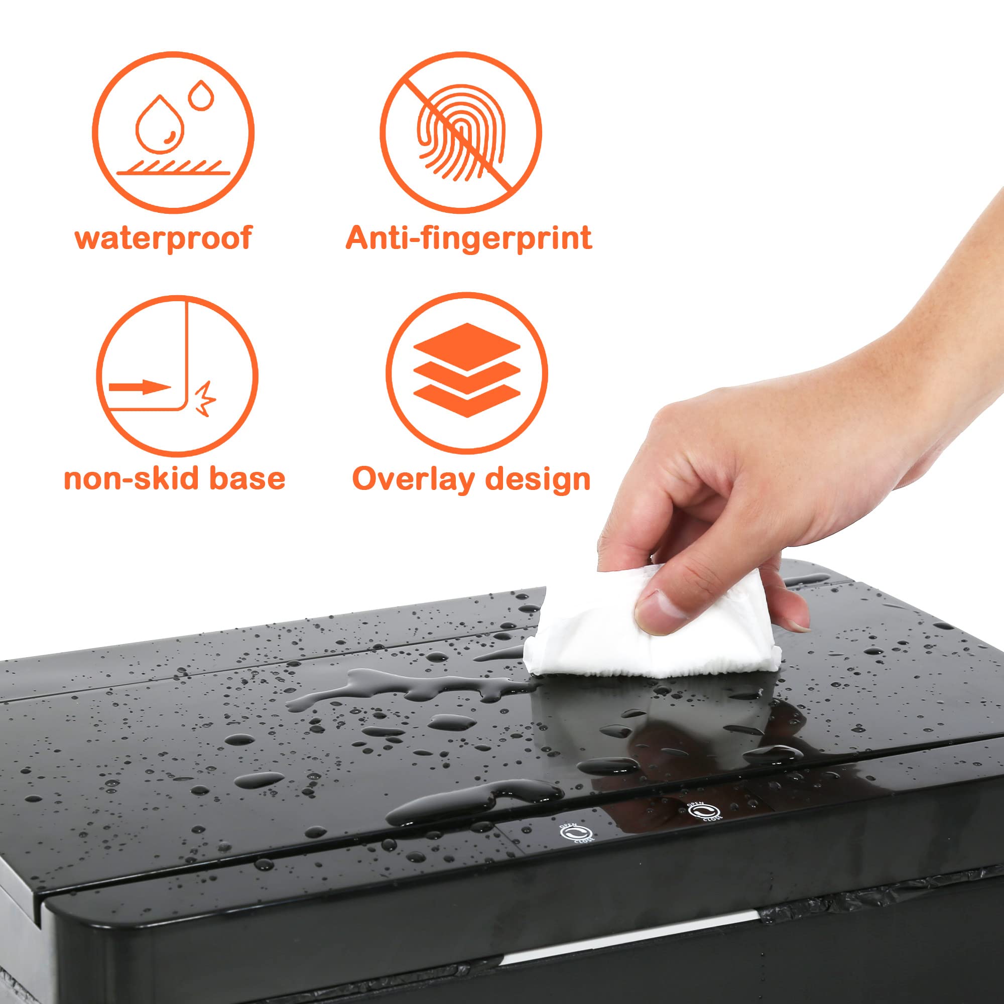 MKDLUFEI 13 Gallon Motion Sensor Trash Can with Lid, Black, Plastic