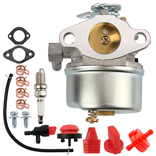 Carbhub 640298 Carburetor Snowblowers for Tecumseh OHSK70 OH195SA 5.5hp 7hp Engines Replaces 932036 932504 ST524 with Spark Plug Throttle Control Knob Primer Bulb