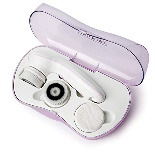 Vanity Planet Facial Cleansing Brush Ultimate Skin Spa with 3 Interchangeable Face Brushes for Cleansing, Exfoliating and Silicone Brush, Cordless, Water Resistant (Not Ur Mom's Purple)