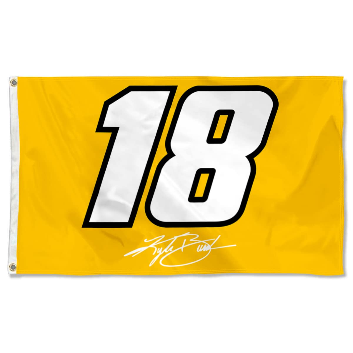 Bayyon Checkered Flag Kyle Busch #18 Flag Banner 3x5Feet for Car Fans with Brass Grommets