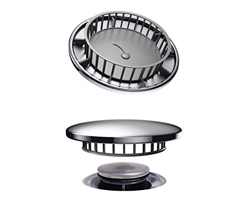 Chrome Cherry Tub Flo Stainless Steel Hair Catcher for Shower, Tub, and Sink Drains - Fits Most Drains with No Installation