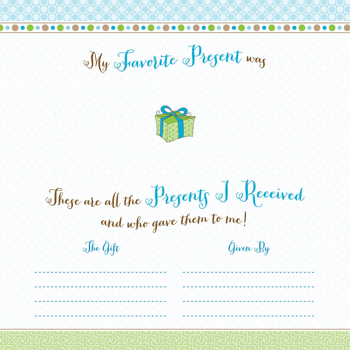 Lillian Rose 1st Birthday Keepsake Memory Book, Blue, 7"